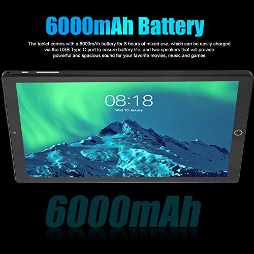 AMONIDA Portable Tablet, 10.1 Inch Tablet 2.4G 5G WiFi for Home (US Plug)