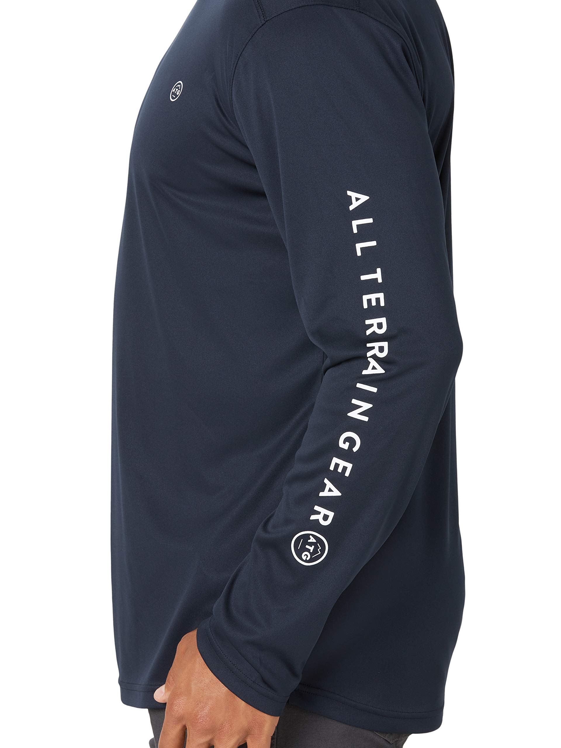 ATG by Wrangler mens Long Sleeve Performance Sun T Shirt, Navy, Large US