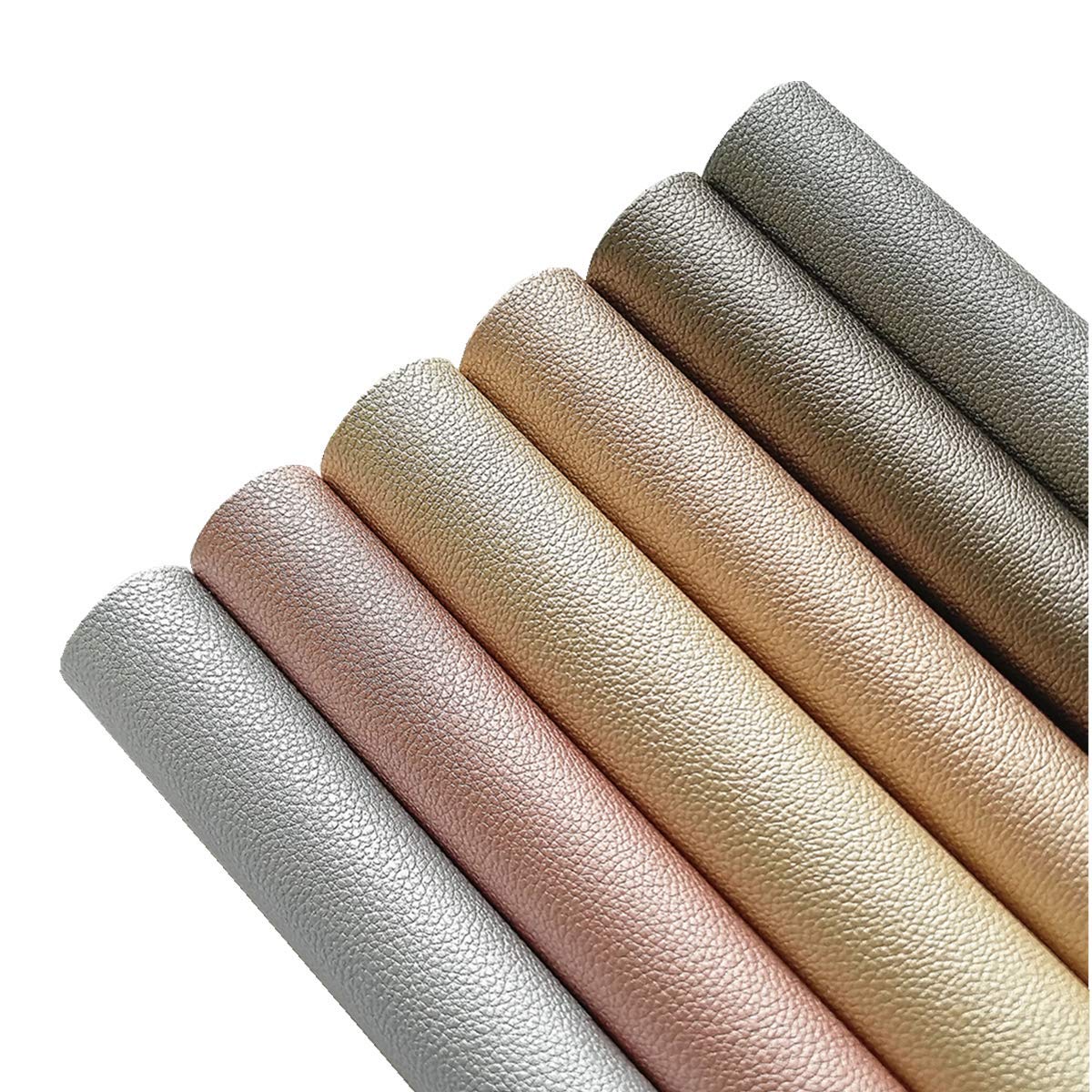 AOUXSEEM Vivid Shiny Faux Leather Sheets for Earrings Bows Ornaments Making,Metallic Solid Color PU Fabric Cotton Back 1 mm Thickness【A4 Size/21cm x 30cm】 (Pattern A,6 Colors)