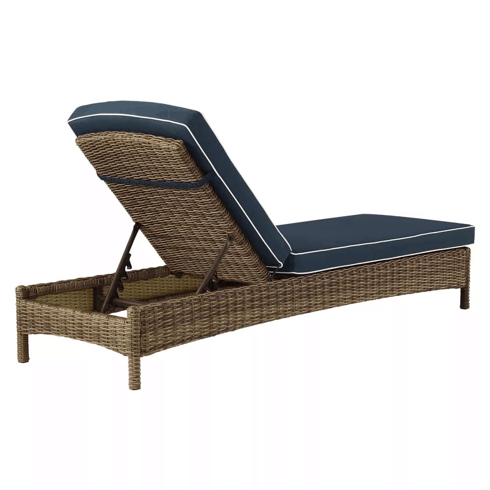 Folding Outdoor Patio Chaise Lounges Chairs, Palm Harbor Outdoor Wicker Chaise Lounge Chairs with Cushions and Adjustable Backrest