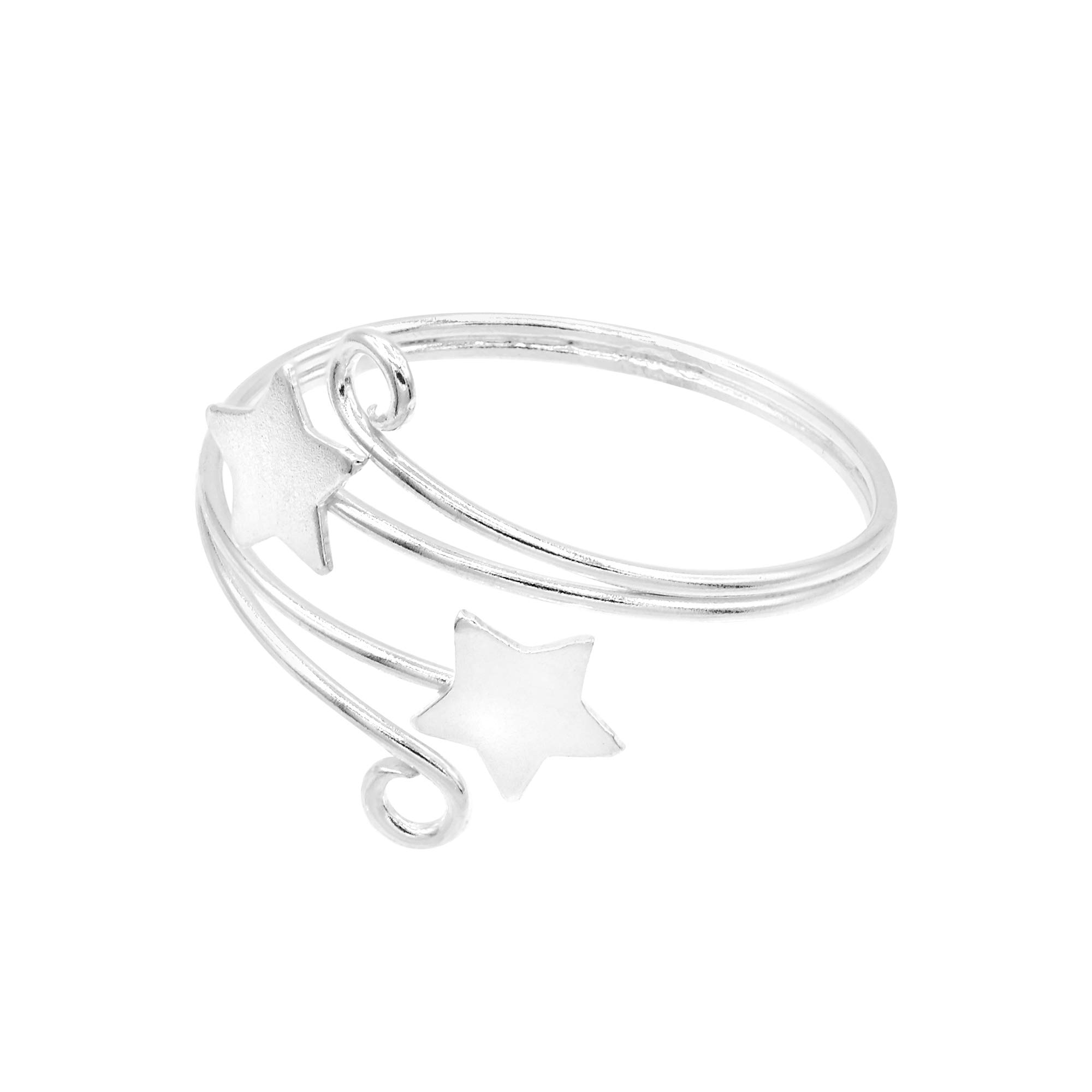 AeraVida Shooting Stars Wrap Swirl Wire Sterling Silver Toe Ring or Pinky Ring
