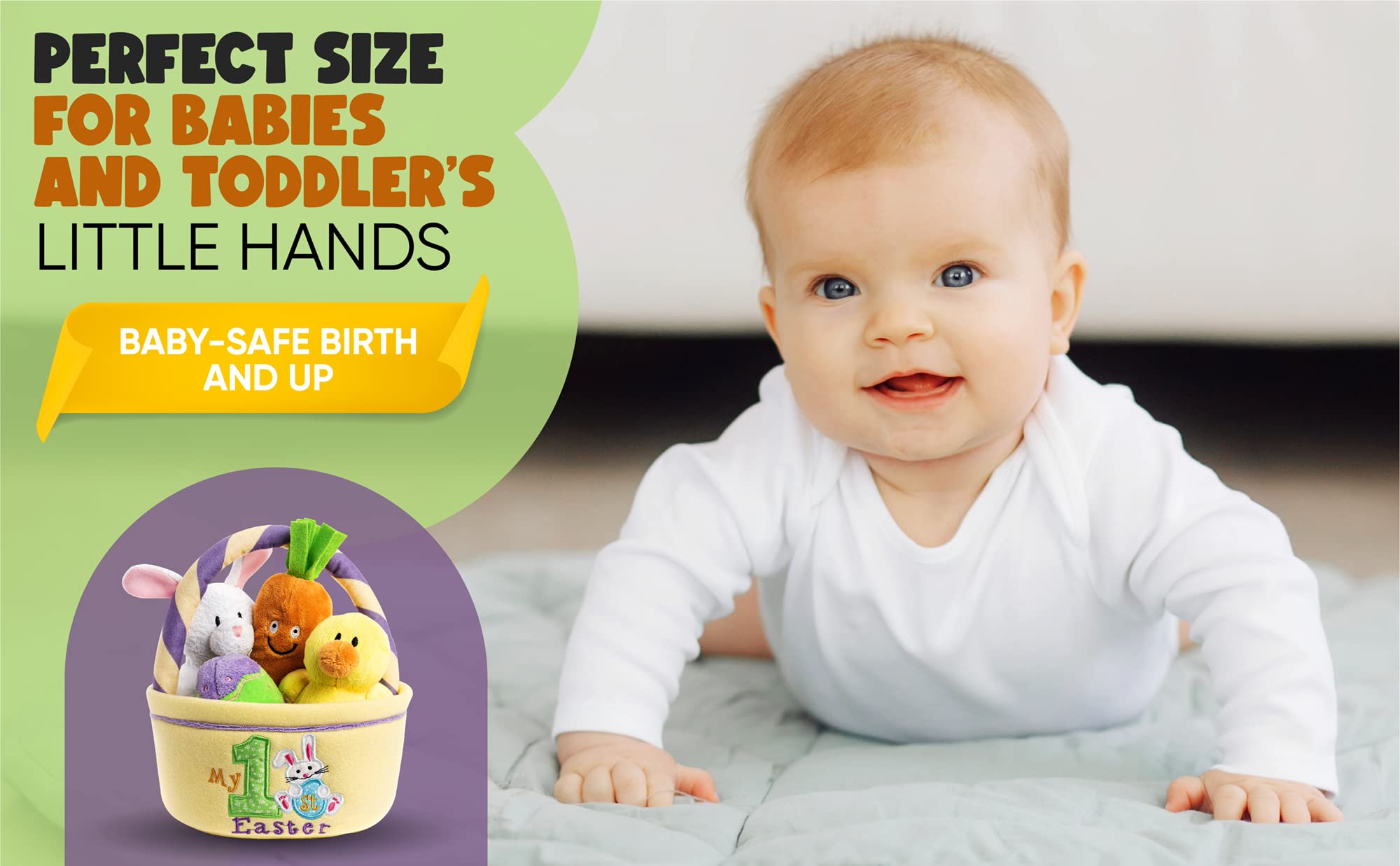 Genius Baby Toys My First Easter Basket for Baby ft Bunny Rabbit, Chick, Carrot and Easter Egg