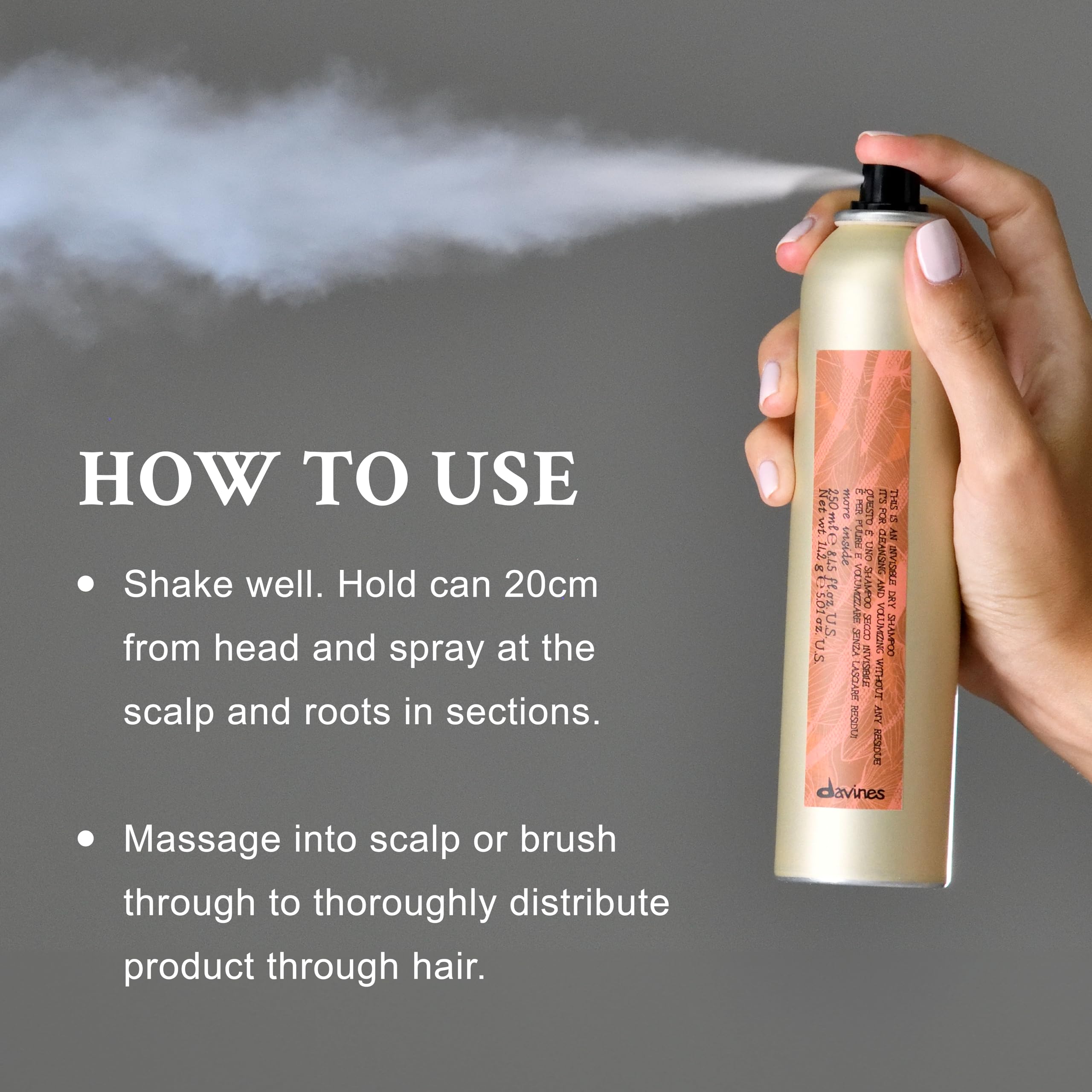 Davines This Is An Invisible Dry Shampoo, Residue-Free Cleansing And Volumizing Formula, Absorbs Oil With A Soft And Natural Finish, Vanilla And Grapefruit Scented, 6.03 Fl. Oz