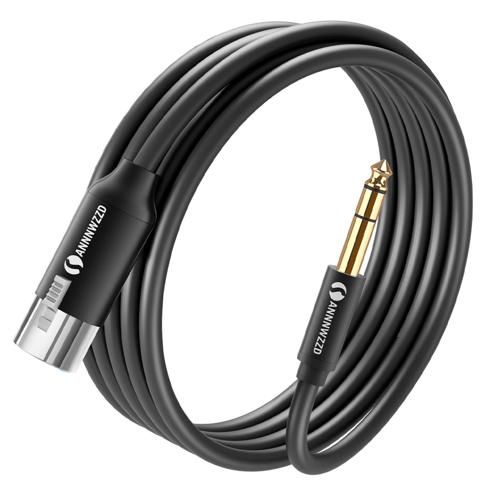 ANNNWZZD XLR to 1/4, TRS to XLR Cable, XLR Female to 1/4 for Guitar, Mixer, Speaker, Playing Live 6FT/2M