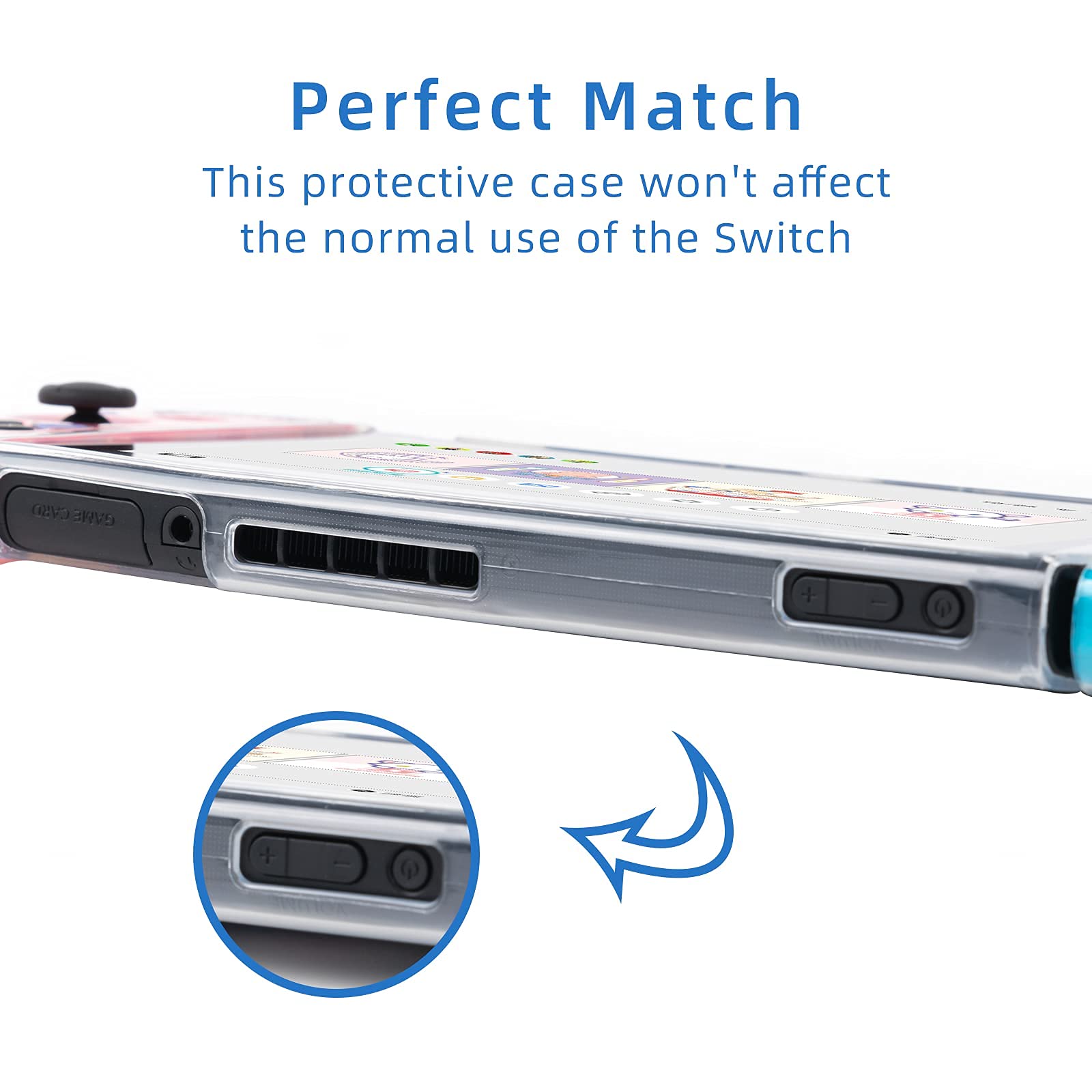 GeekShare Soft TPU Protective Case Slim Cover Case Compatible with Nintendo Switch and Joy-Con - Shock-Absorption and Anti-Scratch -Shark Party