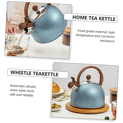Amosfun 1pc Heating Kettle sound pot vocalize teapot honk Whistle Teakettle plastic Kettle European style Whistling Tea Kettle White dot whistle Stainless steel kettle Teakettle for Home