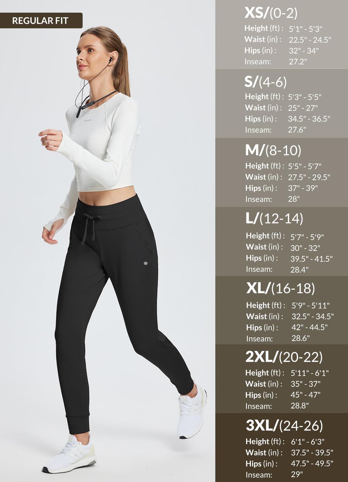 BALEAF Women's Sweatpants Fleece Lined Pants High Waisted Sweat Pants Winter Thermal Ski Hiking Joggers Black XL