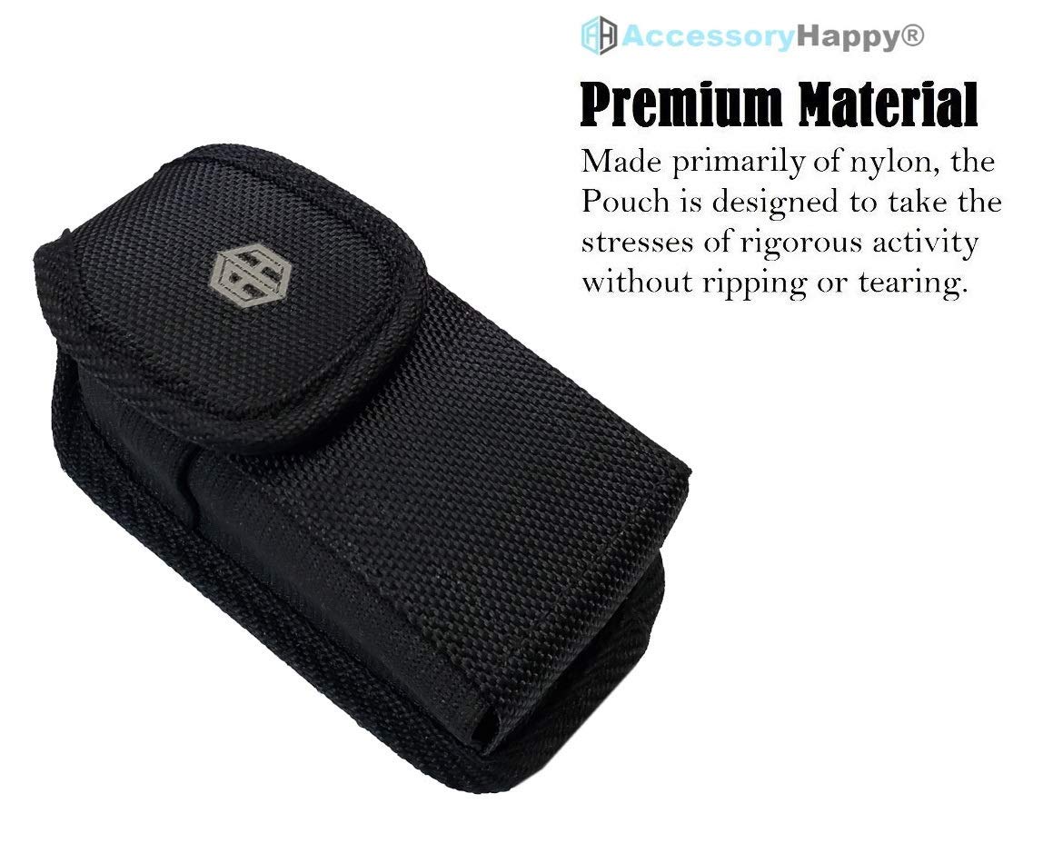 AH Small Horizontal Leather Pouch, Holster Flip Phone with Belt Clip Belt Loop Case Fits LG B470 Kyocera Cadence LTE Alcatel Go Flip/MyFlip FLIP Palm Phone Jitterbug and Most Flip Phones