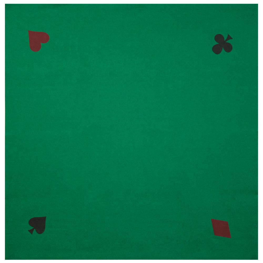 GSE 40" x 40" Casino Poker Card Playing Tabletop Felt Layout Mat, Playing Card Poker Games Square Table Mat