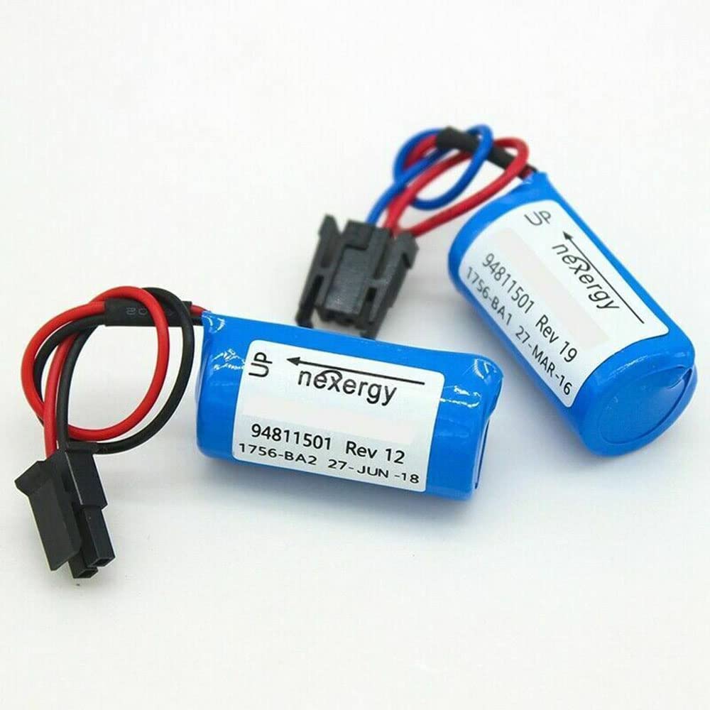 BAOBUTE 10PCS 3.0V 1756-BA2 1800mAh PLC Replacement BR2/3A-AB Battery with Plug for Allen Bradley 1747-BA 1770-XO CNC Machine