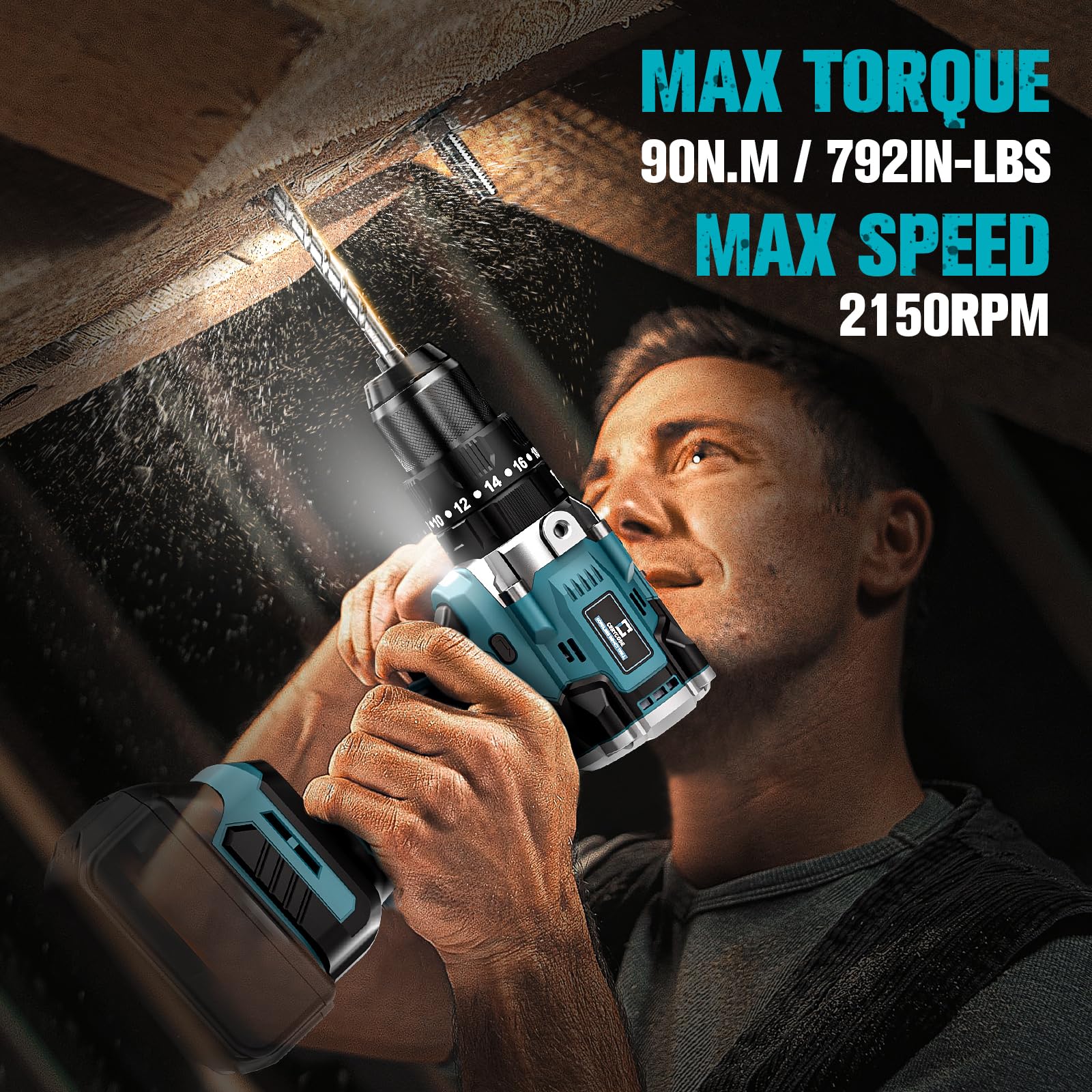 Cordless Drill Set for Makita Battery, 792inch-lbs Compact Cordless Drill/Driver Bits/Brush drill, 1/2'' Keyless Chuck Power Drill Set, Brushless-Motor, Variable Speed (Battery Not Included)