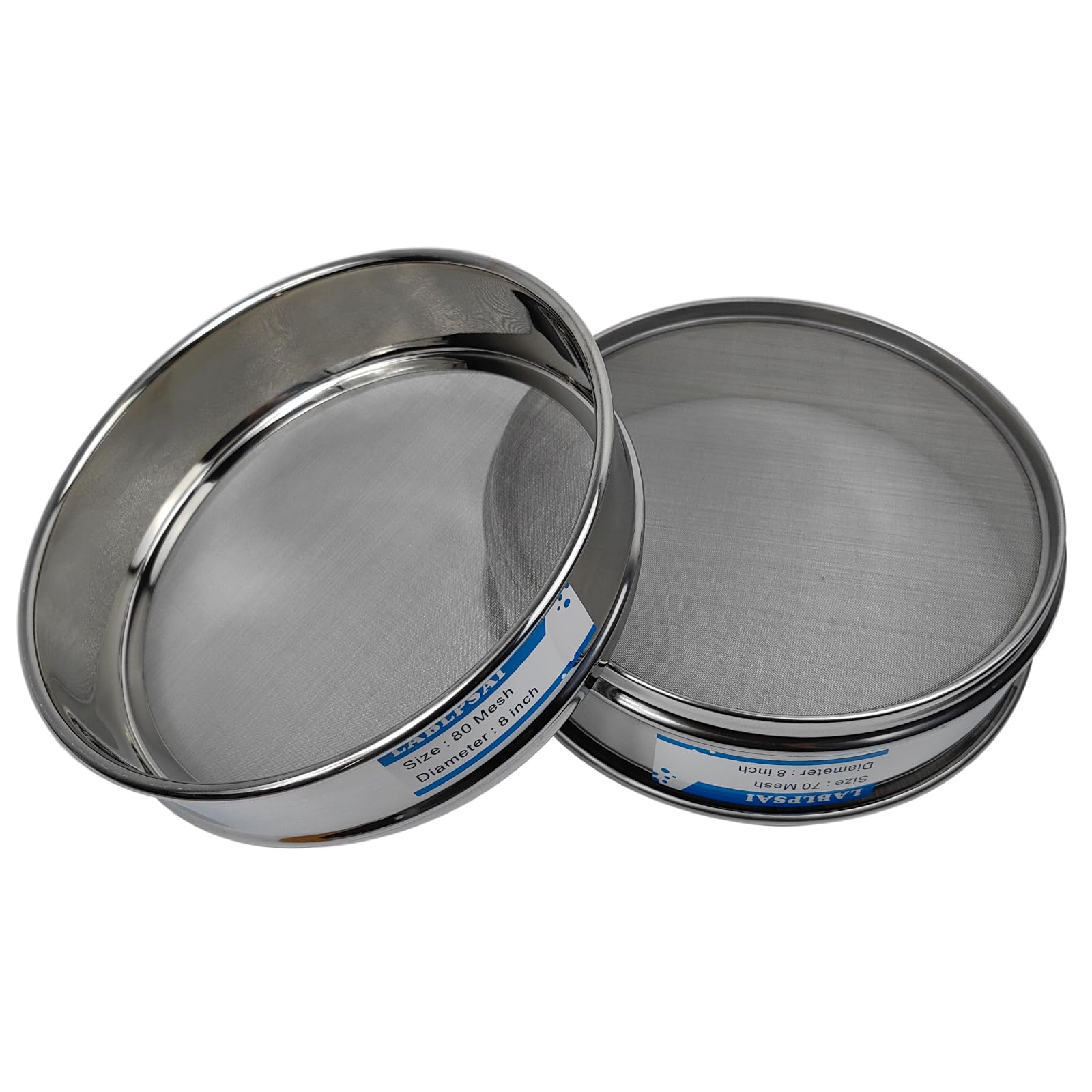 LABLPSAI 70 Mesh Lab Sieves 8" Diameter 304 Stainless Steel Wire Cloth Test Sieve for Industrial Laboratory Home