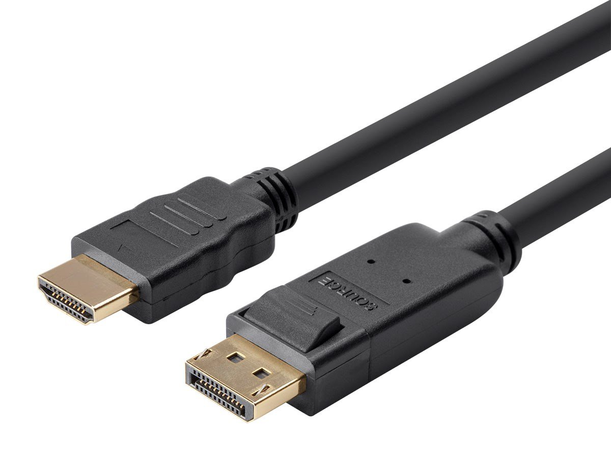 Monoprice DisplayPort 1.2a to HDTV Cable - 6 Feet | Supports Up to 4K Resolution And 3D Video - Select Series, 6ft, Black