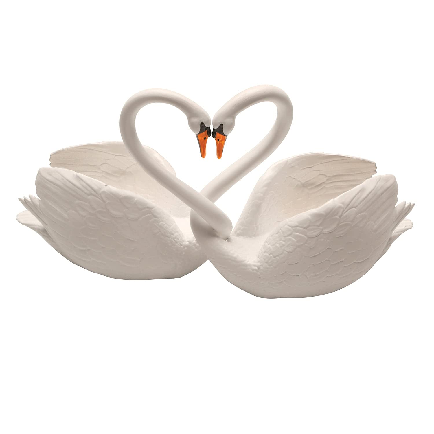 ART & ARTIFACT Two Piece Loving Swans - Intertwined Bird Pair Heart Sculpture, Home Decor Accent, Centerpiece