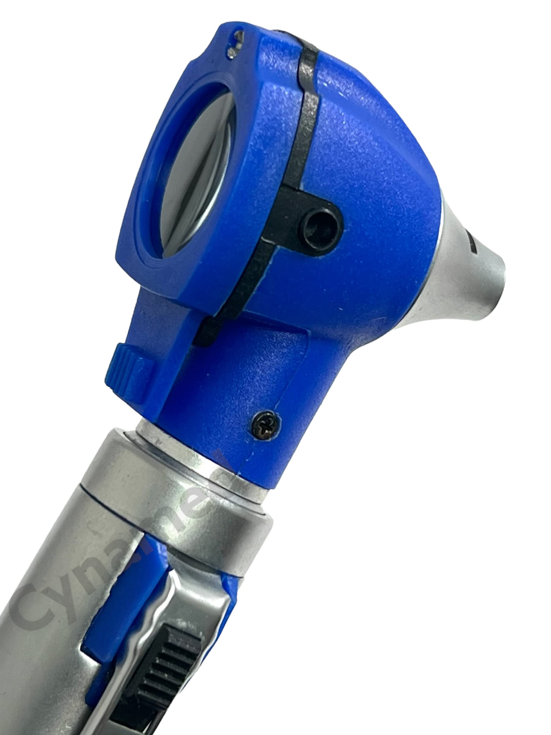 New Mini Fiber Optic Otoscope Blue (Pocket Size) Medical Ent Diagnostic Set Plus 1 Extra Replacement Bulb Cynamed