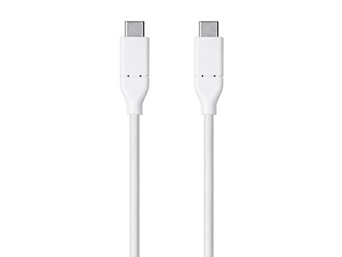 Monoprice USB & Lightning Cable - 0.5 Meter - White | 2.0 USB-C to USB-C 3A 480 Mbps - Select Series