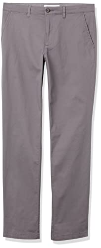 Amazon Essentials Men's Straight-Fit Casual Stretch Chino Pant, Dark Grey, 35W x 32L