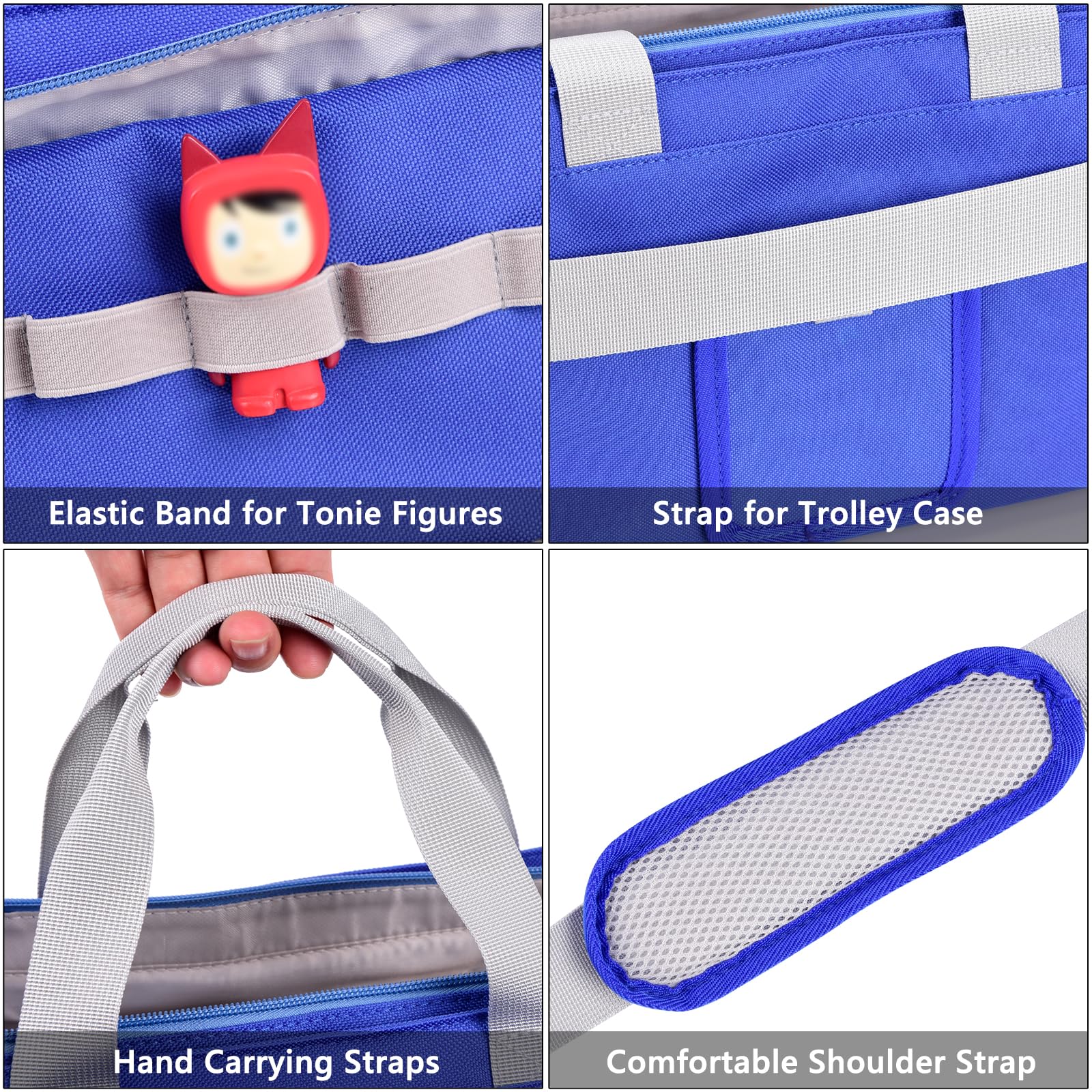 DDgro Tonies Figures Storage Bag for Toniebox Starter Set, Home and Outdoor Travel Carrying Case Organizer for Figurine Characters, Audio Player Box, Charger & Headphone, Bag Only (Small, Purple)