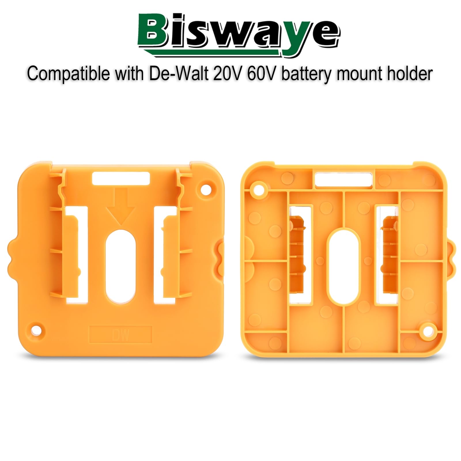 Biswaye 5-Pack Battery Dock Holder Compatible with DeWalt 20V Max Battery Holder, Wall Mount Batteries Storage for Work Van, Shelf, Toolbox