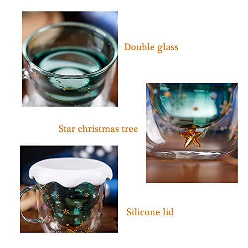 Binoster Cute Mugs Christmas Coffee Mug, Tea Cup, Milk Cup Glasses Double Wall Insulated Glasses Espresso Cup, Best Christmas for Women,Men,Kid, Office and Personal