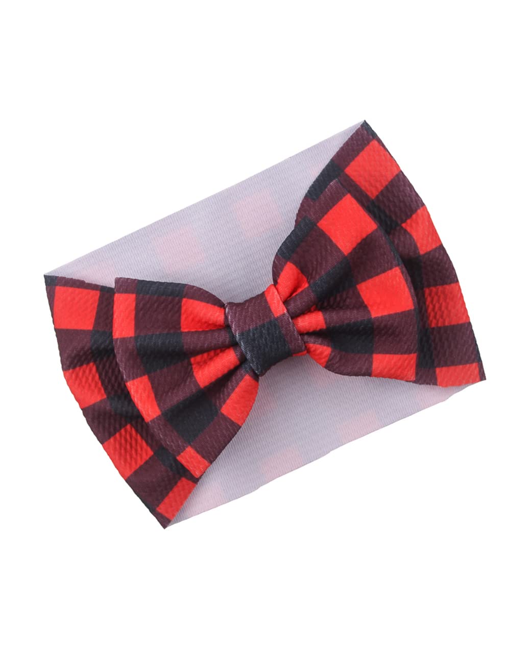 BBTDIN Baby Plaid Turban Headband with Checkered Bow Hair Band for Girls BTB01 (A1-Black White)