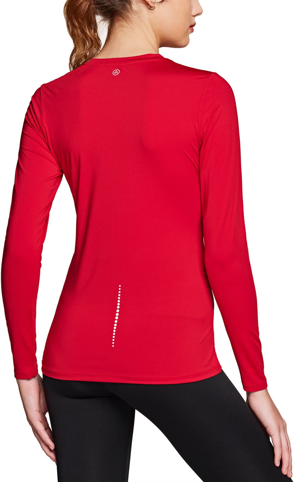 ATHLIO Women's UPF 50+ Long Sleeve Workout Shirts, UV Sun Protection Running Shirt, Dry Fit Athletic Tops, V Neck 2pack Navy/Charcoal, Large