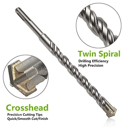 Baorder SDS-Plus Hammer Drill Bit Set,8Pcs Carbide-Tipped Masonry Drill Bits for Concrete,Stone,Brick and Similar Materials (Accessories for Rotary Hammers)