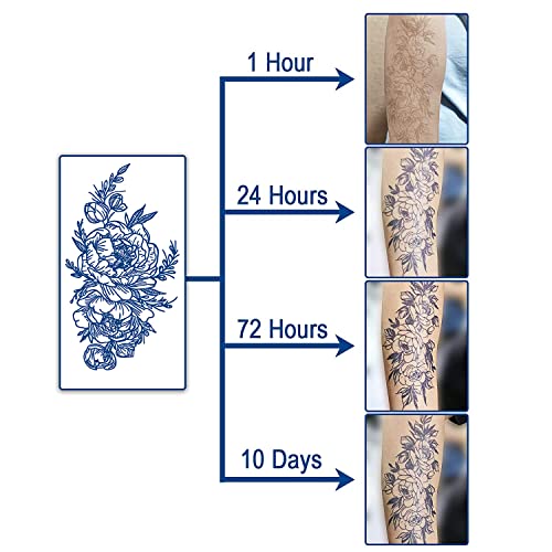 Aresvns Semi Permanent Sleeve Tattoo for Men and women, Realistic Temporary Tattoos Japanese Full Arm Waterproof & Long-Lasting 2-3 Weeks (pattern01) Christmas Gift