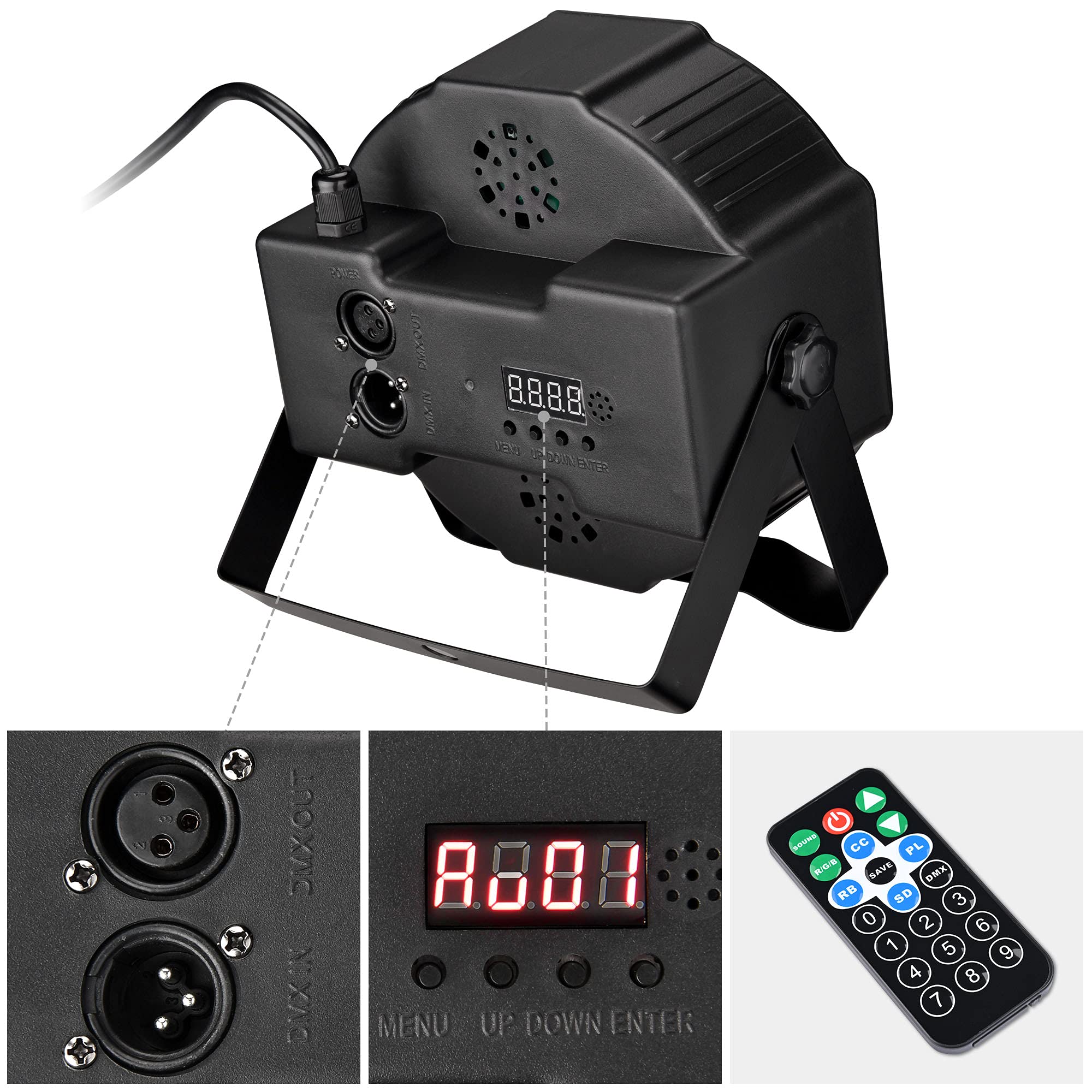 AW 4 Pack 3 in 1 Stage Par Light 36 LED RGB DMX 512 Control Sound Activated DJ Stage Lighting Disco Party Show Club KTV