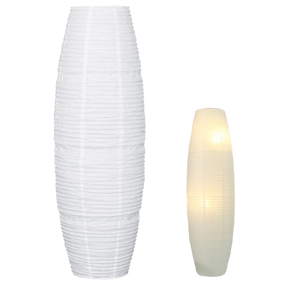 ANRONCH Rice Paper Floor Lamp Shade, Paper Floor Lampshade Light Accessories Paper Lamps Classic Modern Paper Floor Light Bulb Cage Guard for Bedroom Living Room