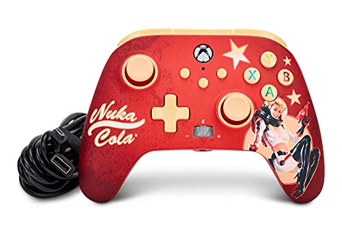 PowerA Enhanced Wired Controller for Xbox Series X|S - Fallout: Nuka Cola, Detachable 10ft USB-C Cable, Mappable Buttons and Rumble Motors, Officially Licensed for Xbox