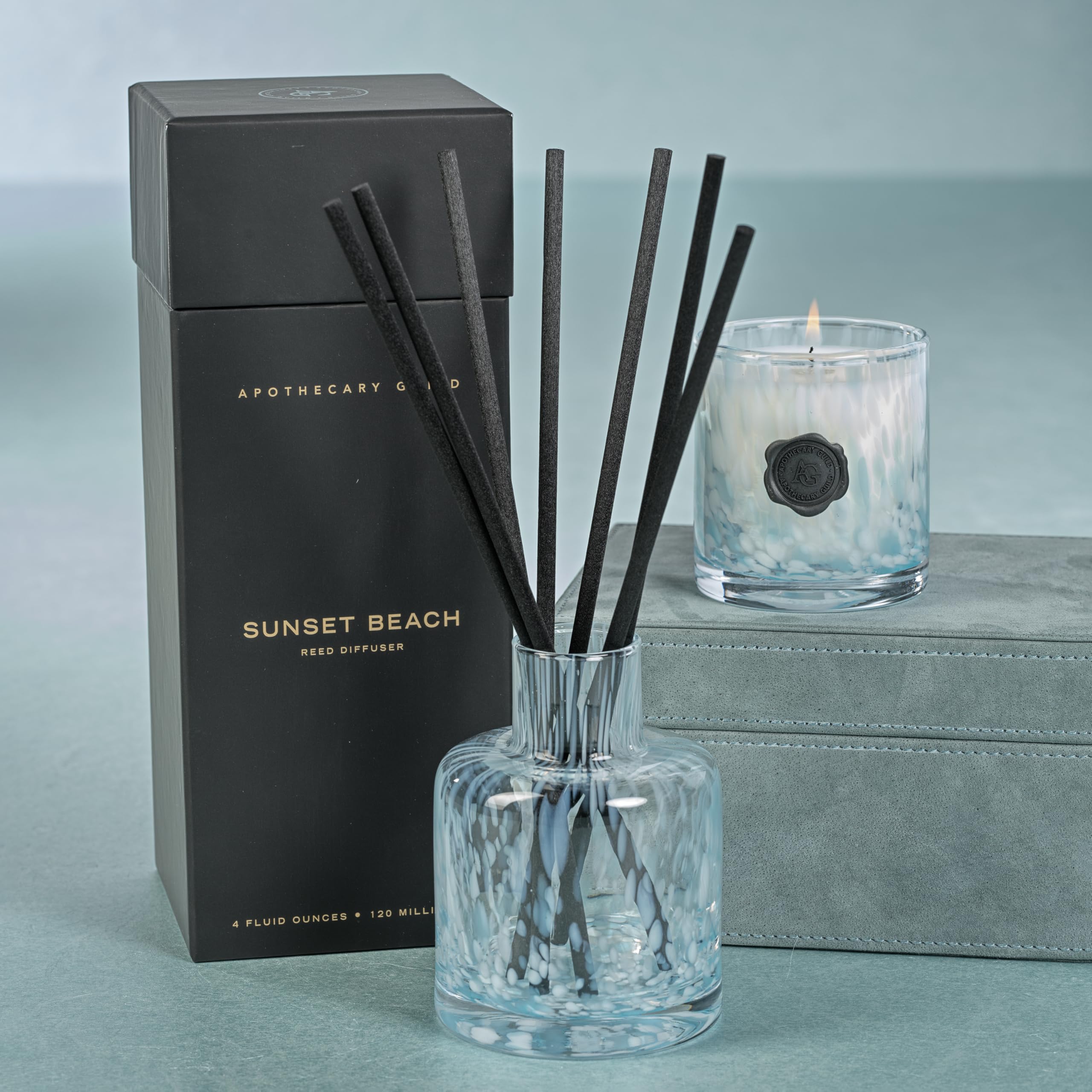 Zodax Apothecary Guild Opal Glass Mini Candle Jar in Gift Box – 4 oz (Black Fig Vetiver)