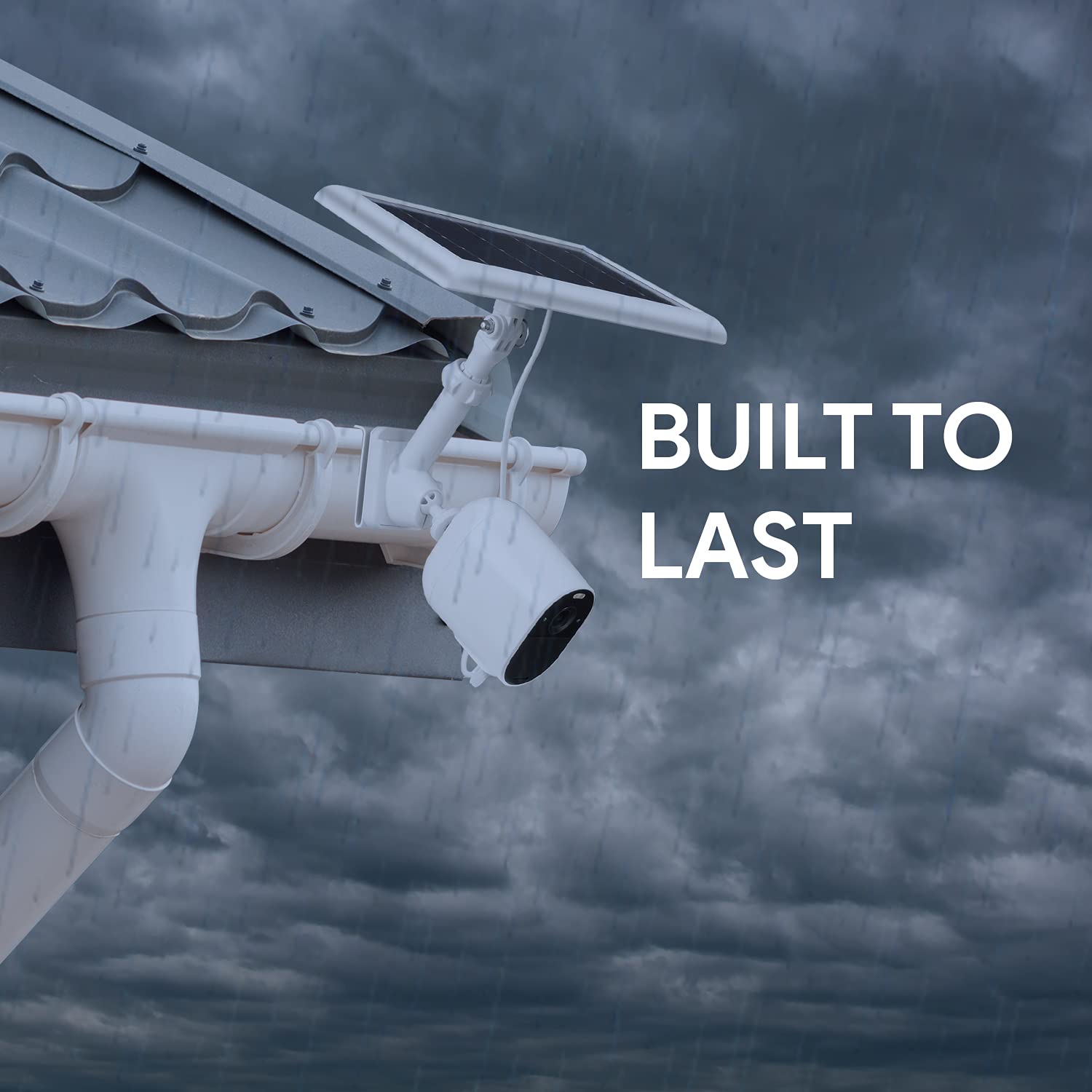 Wasserstein Gutter Mount for Camera & Solar Panel - Compatible with Wyze, Blink, Ring, Arlo, & Eufy (White)