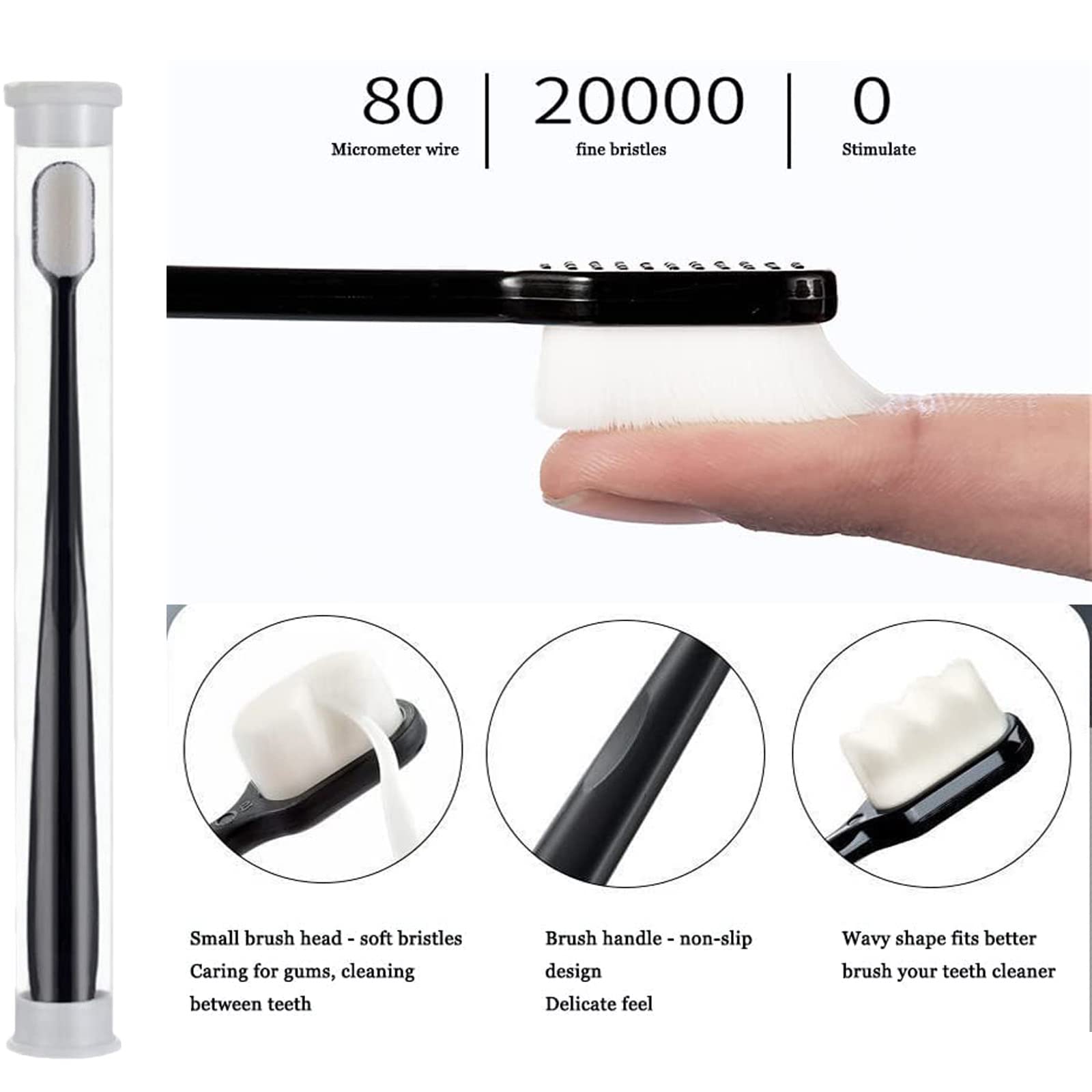 BREVI Nordic-Inspired Premium Nano Toothbrush, Extra Soft Toothbrush with 20000 Soft Bristles, Ultra-fine Soft Toothbrush for Sensitive Gums and Teeth (2PCSpink+Green-Wave)