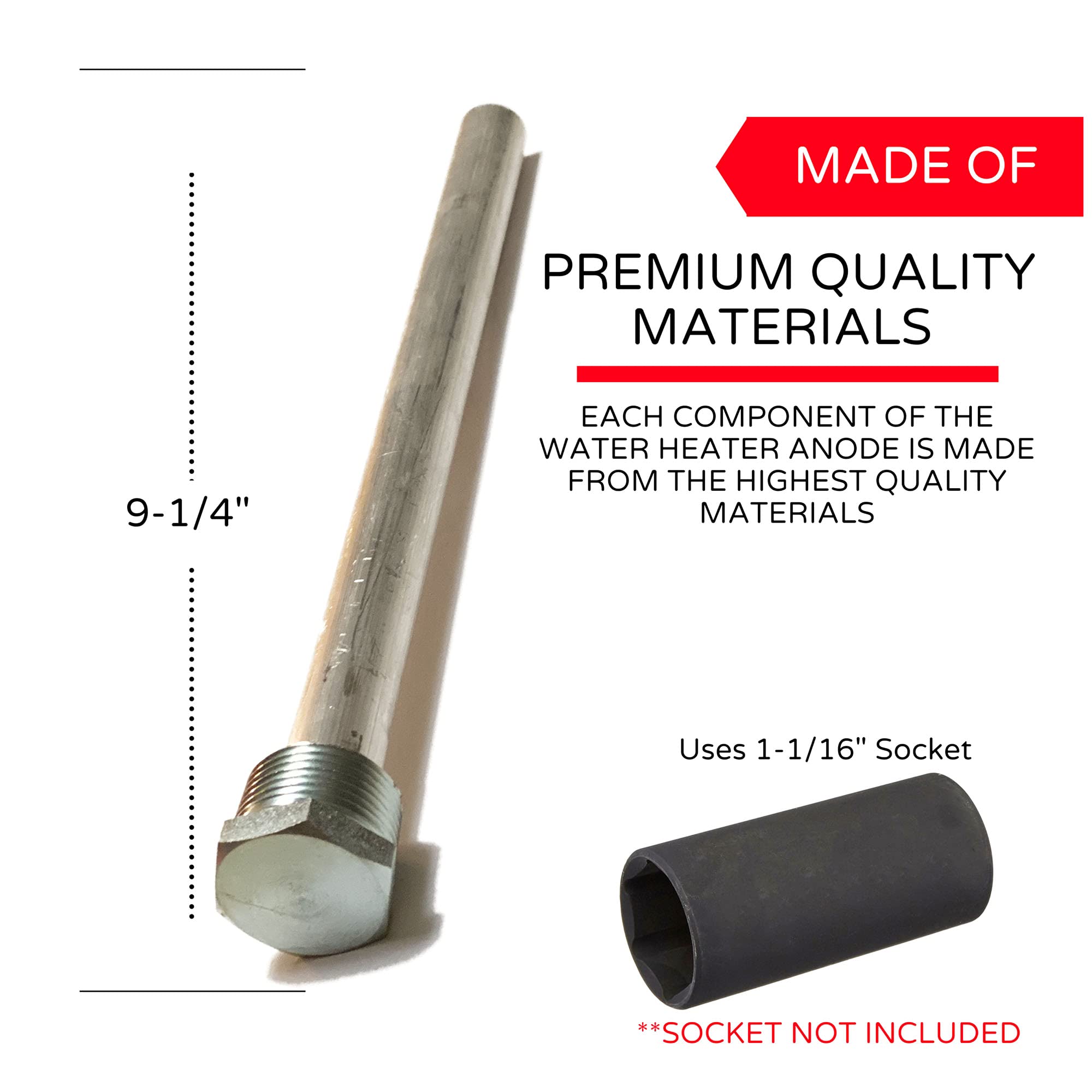 ARL Outdoors RV Anode Rod Magnesium Water Heater Tank Protection for Your Investment- 9.25’’ long ¾’’ threads Suburban Mor-Flo 6 Gallon.