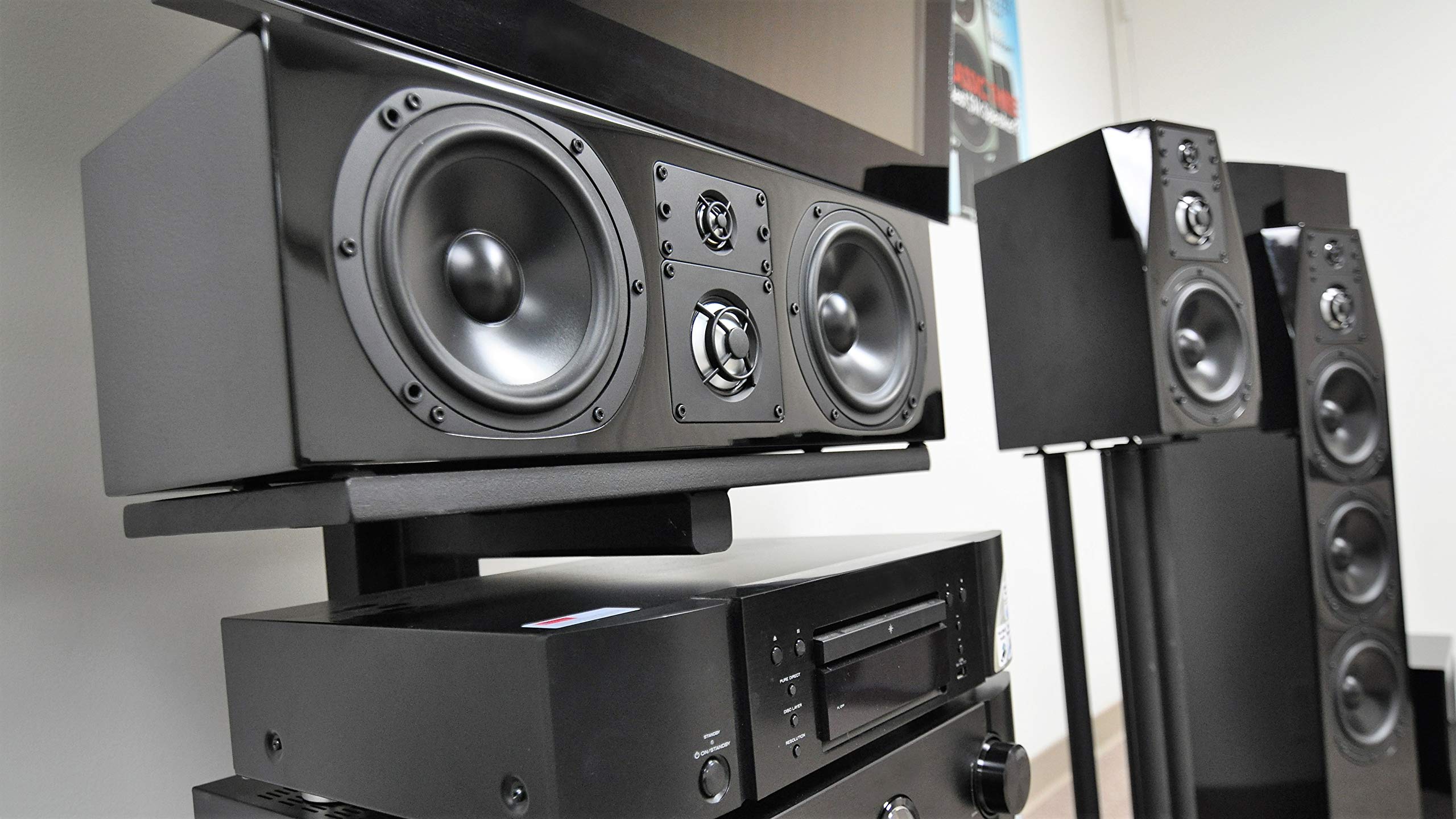 NHT C Series C LCR Premium Home Theater 3-Way Center Channel Speaker - Clean, Hi-Res Audio | Sealed Box | Aluminum Drivers | Front Left, Front Right, or Center | Single Unit, High Gloss Black