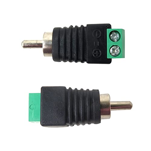 BATEMEN W 10x Professional 12V Phone RCA Plug to AV Screw Terminal Plug Connector Audio Adapter Jack Plug Suitable for CCTV Installers and for All DC Cameras Part