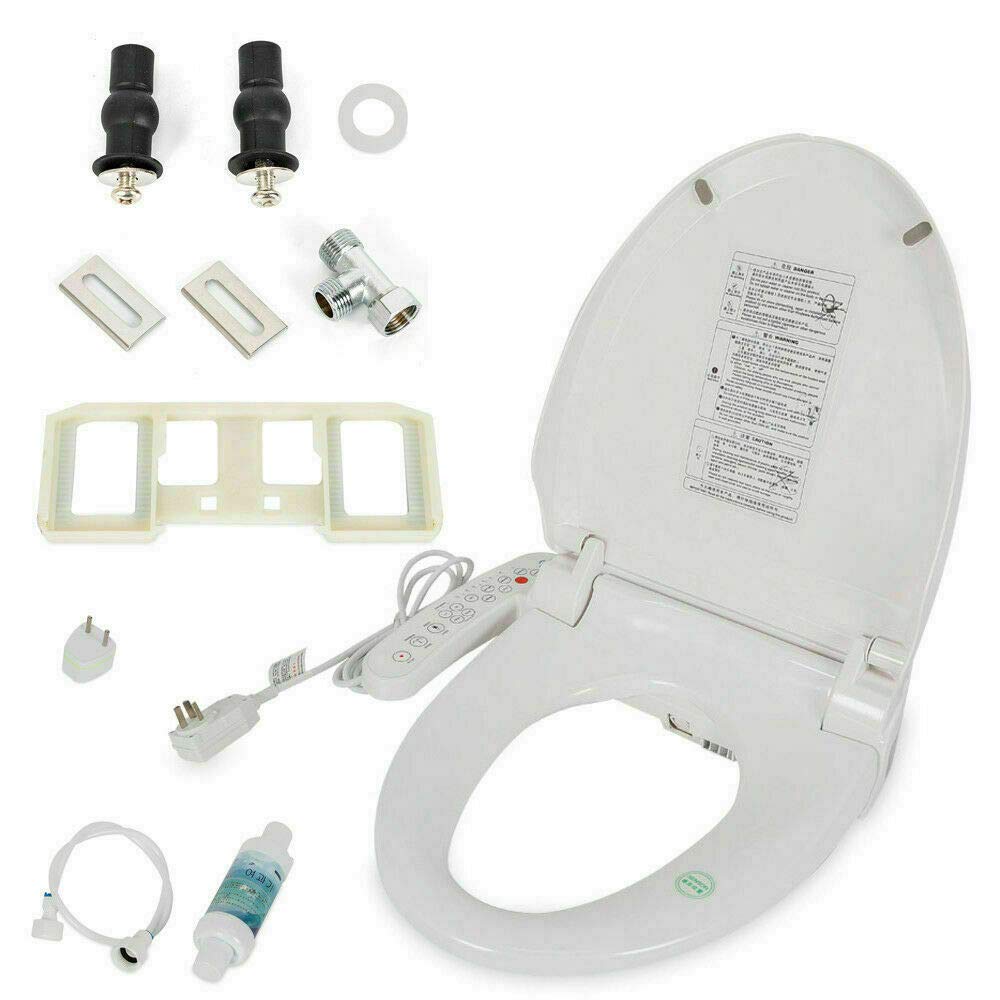 DENESTUS Upgraded Smart Electric Toilet Seat Auto Deodorization Warmer Dual Nozzles Fast Self Cleaning Bidet Cover Adjustable Temperature Janpan Style Fit Summer and Winter Professional Kits