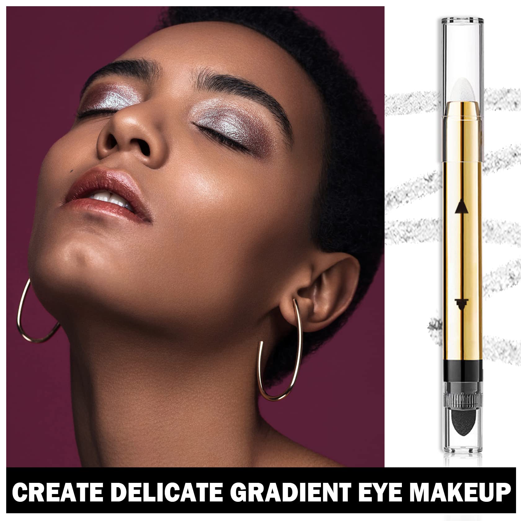 AWCCXMYM Cream Eyeshadow Stick Glitter Eyeshadow Liquid Eyeshadow Natural Soft Shimmer Eye Shadow Sticks For Eye Makeup 02#Orange Highlighter