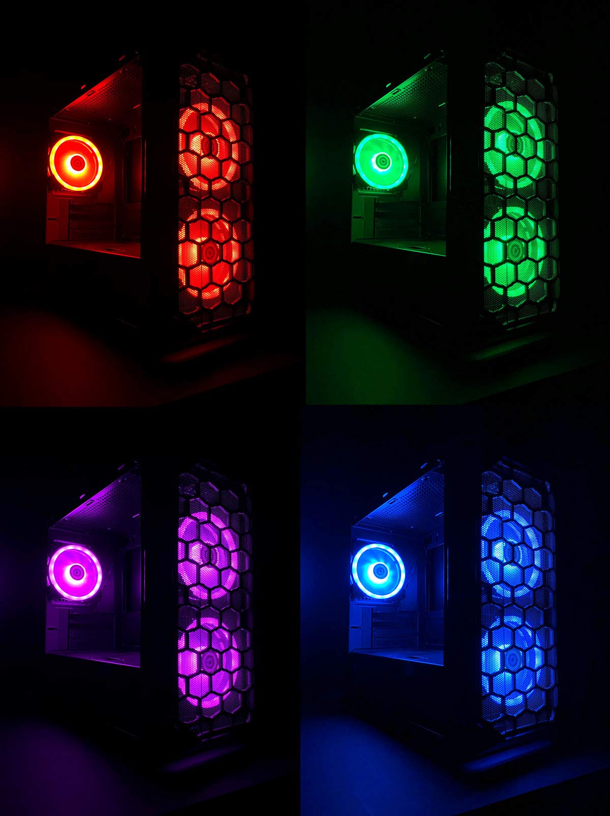 Apevia PRODIGY-BK Micro-ATX Gaming Case with 1 x Tempered Glass Panel, Top USB3.0/USB2.0/Audio Ports, 3 x RGB Fans, Black Frame