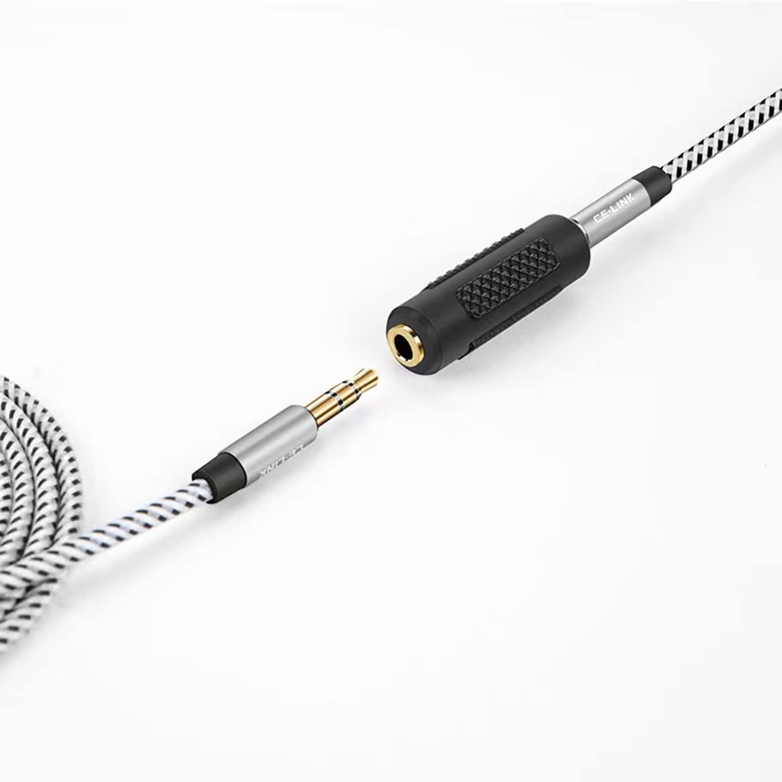 BATEMEN W 5X Professional Stereo Audio Female 3.5mm Mono Jack to 3.5mm Mono Jack Black Coupler Adaptor - Gold Plated
