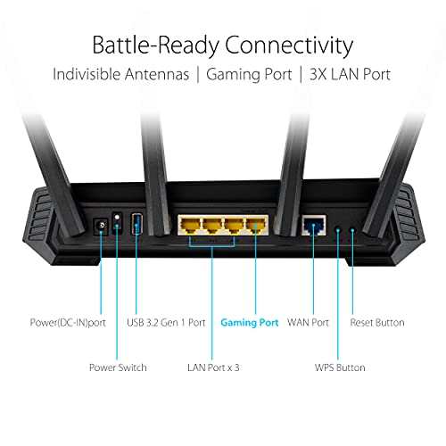 ASUS ROG Strix AX3000 WiFi 6 Gaming Router (GS-AX3000) - Dedicated Gaming Port, VPN Fusion, Lifetime Free Internet Security, Instant Guard, AiMesh, Adaptive QoS, Port Forwarding, Aura RGB (Renewed)