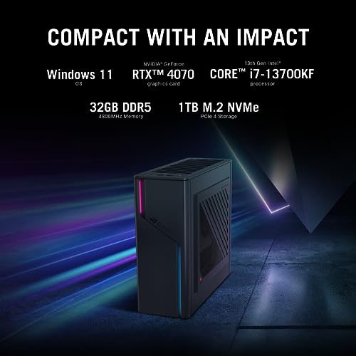 ASUS 2023 ROG G22CH DB978 Gaming Desktop PC, Small Form Factor, Intel Core i9-13900KF, NVIDIA GeForce RTX 4070, 1TB SSD Gen 4, 32GB DDR5 RAM, Windows 11, G22CH-DB978