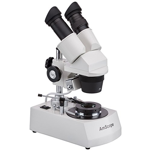 AmScope SE306-PY-LED-DK 20X-60X LED Cordless Stereo Microscope w/Top & Bottom Brightfield and Darkfield Illumination System