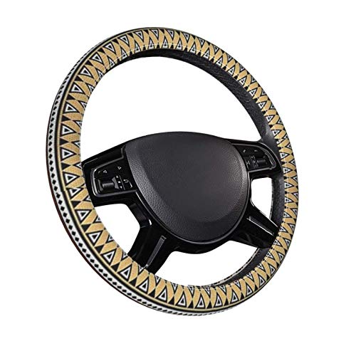Geometric Composition With Triangle Pattern And Rhombus Of Bullseye Circles Carbon fiber steering wheel 3D sticker inner wheel button decorative cover trim