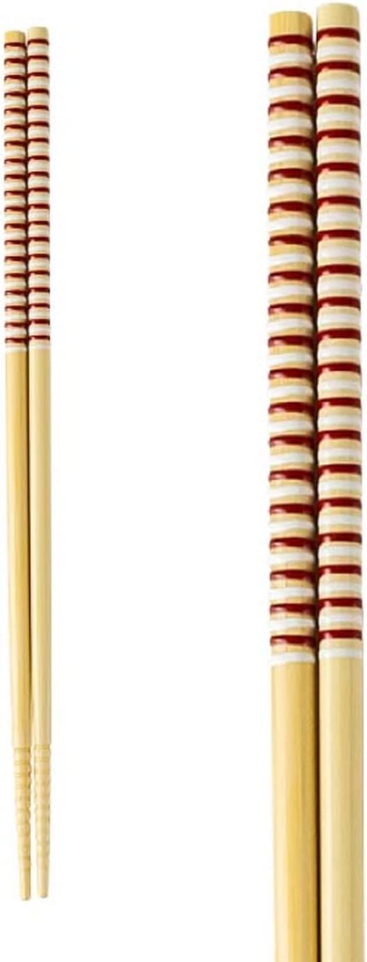 Asahi Koyo 2 Pairs Set Cooking Serving Long Chopsticks Dishwasher Safe 10.6 Inches Red and Black Made in Japan