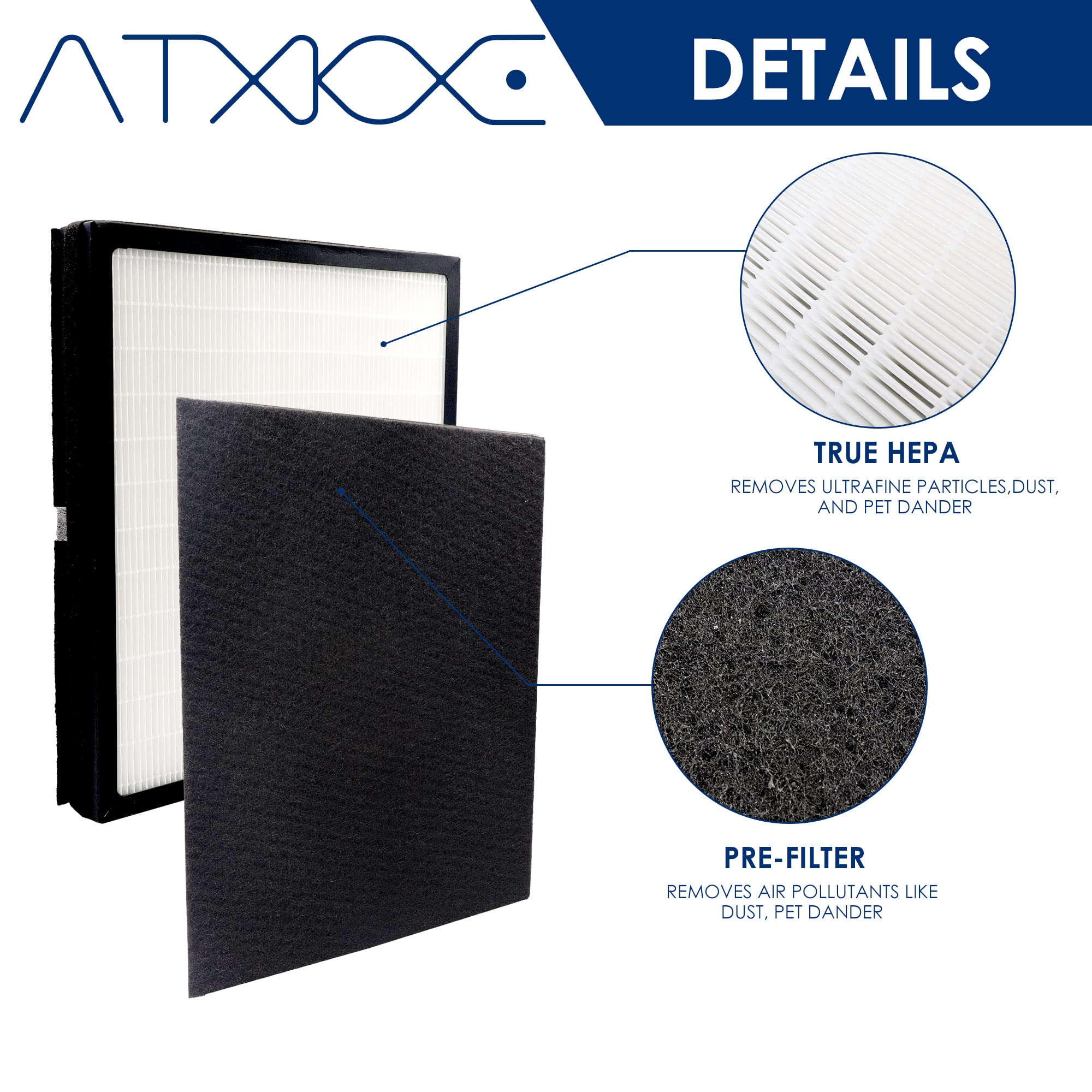 ATXKXE HEPA Filter and Pre Filter Compatible with Idylis D Replacement AC-2118 AC-2123 IAP-10-280, Model # IAF-H-100D, 1 HEPA Filter + 2 Carbon Filter