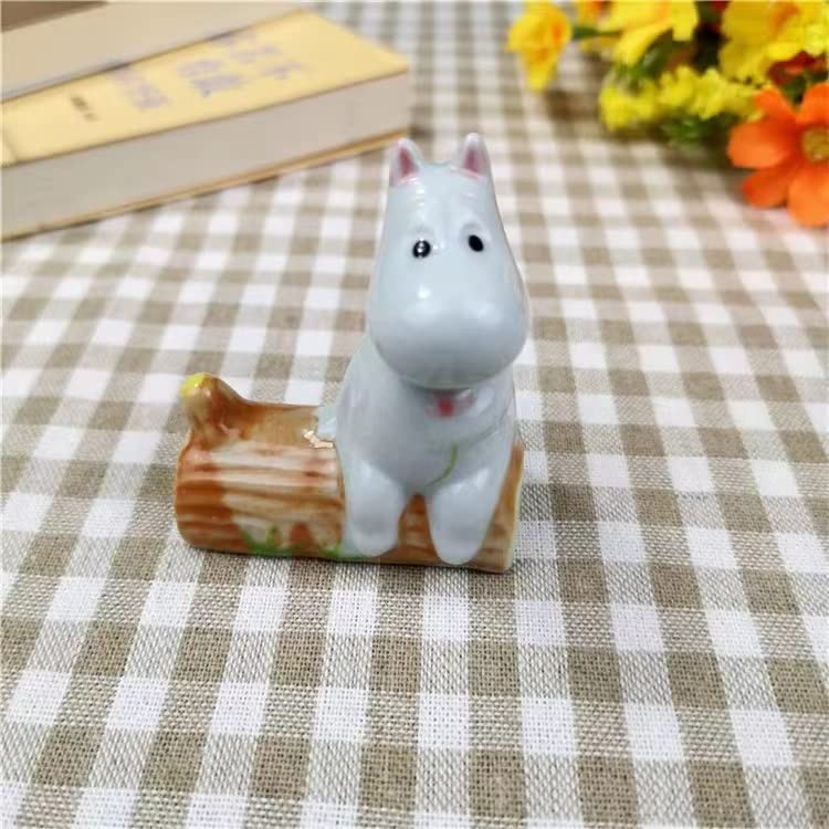 APULM cute ceramic trinkets Hippo chopstick rest 4 piece set