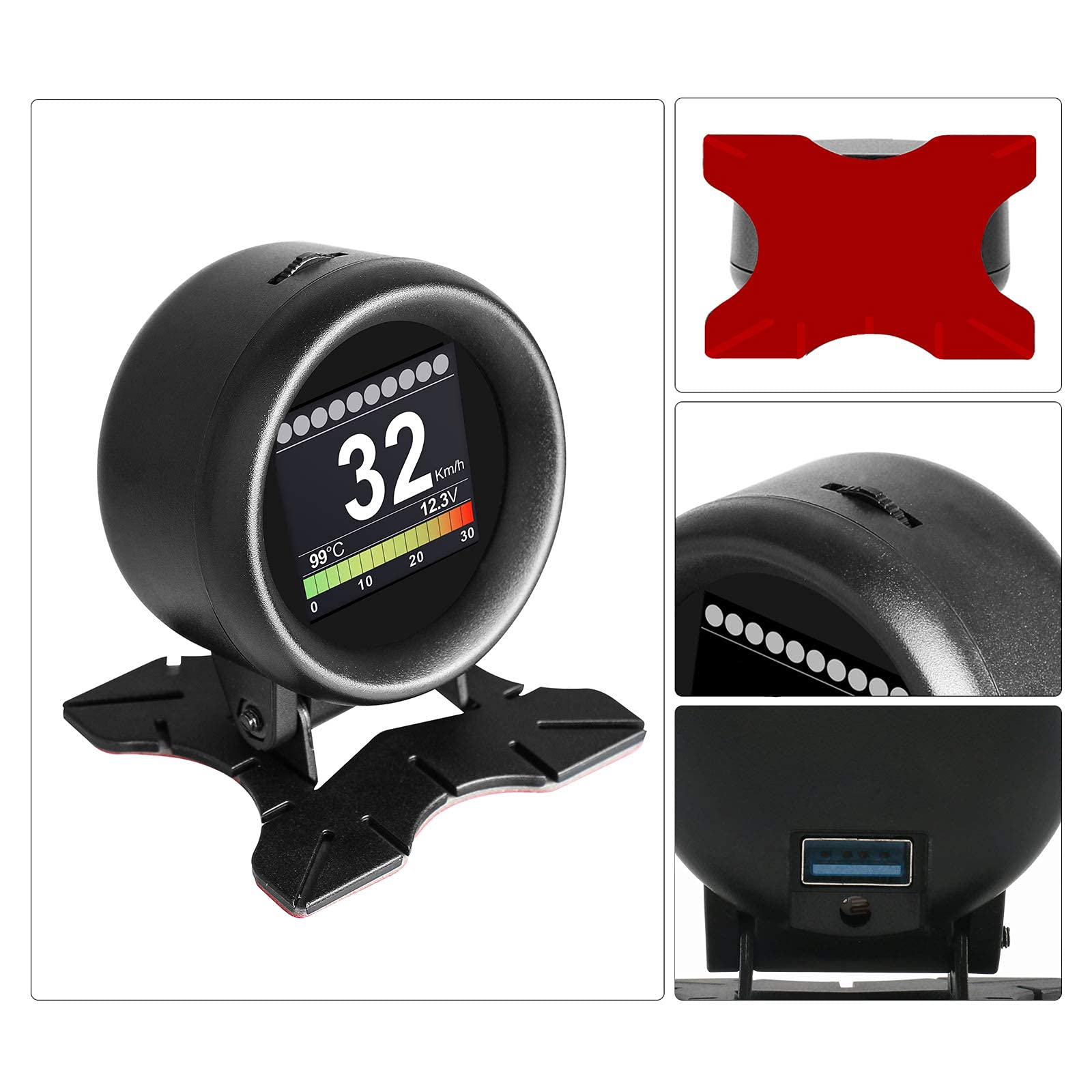 AUTOOL X60 Car OBD HUD Multi-Function Digital Meter Alarm Speed Water-Temp Gauge Malfunction-Test for 12V OBD-II Standard Vehicles Automotive Display HUD