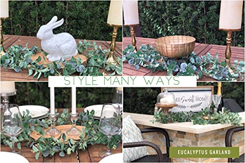 ANCHORED DECOR Artificial Eucalyptus Garland Vine comes with Fairy Led Lights Wedding Backdrop Arch Wall Decor Home Garden Greenery Garland Eucalyptus Leaves